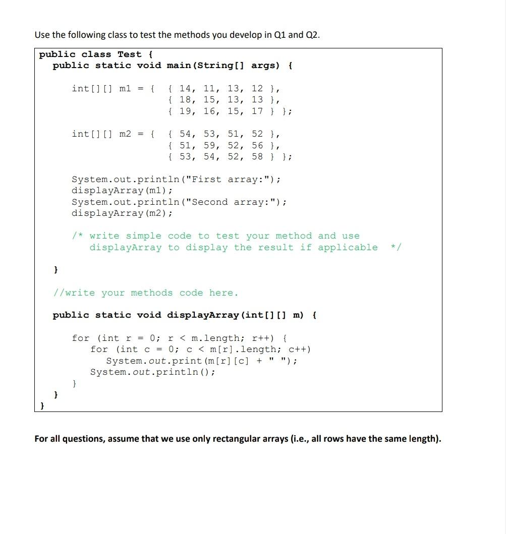 Solved 22. [10 marks] Write a method that returns the sum of | Chegg.com