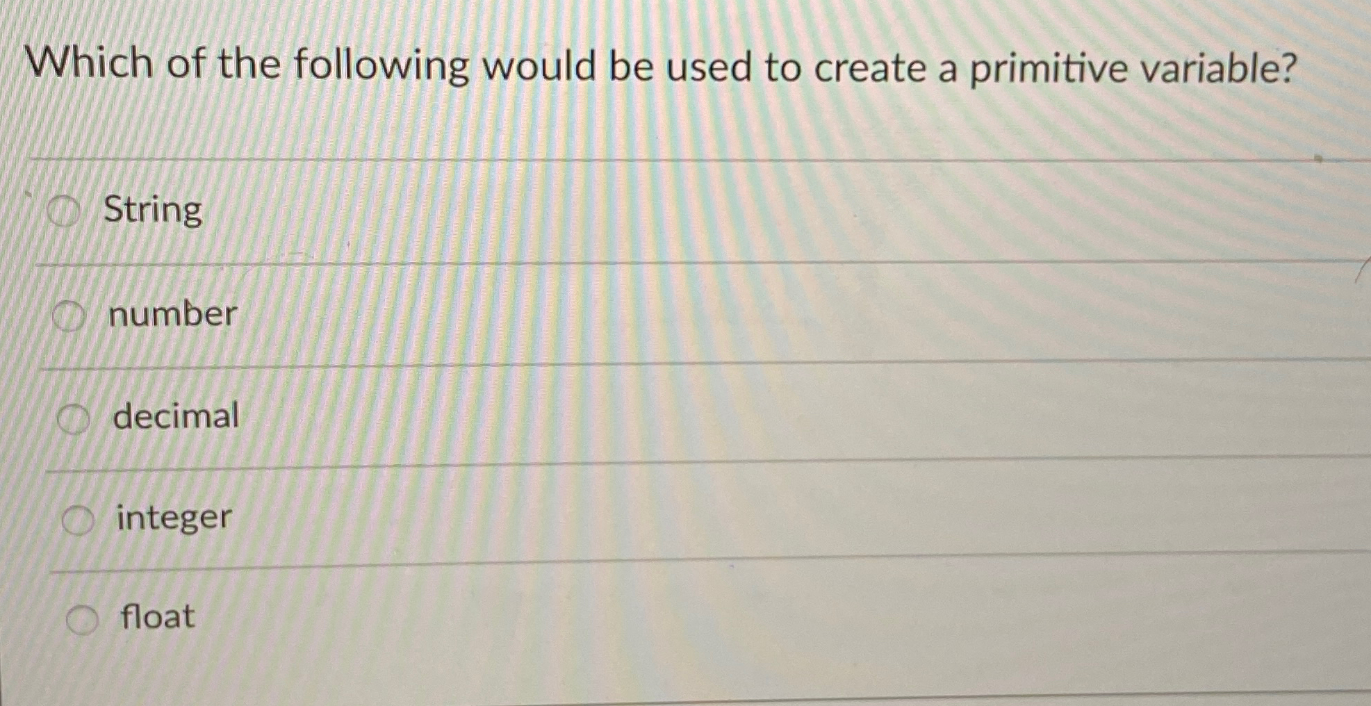 Solved Which of the following would be used to create a | Chegg.com