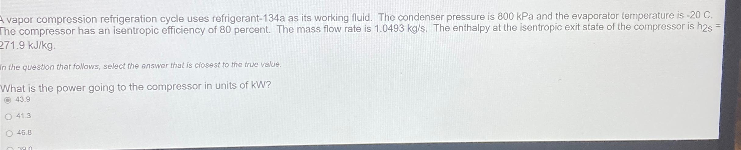 Solved A vapor compression refrigeration cycle uses | Chegg.com