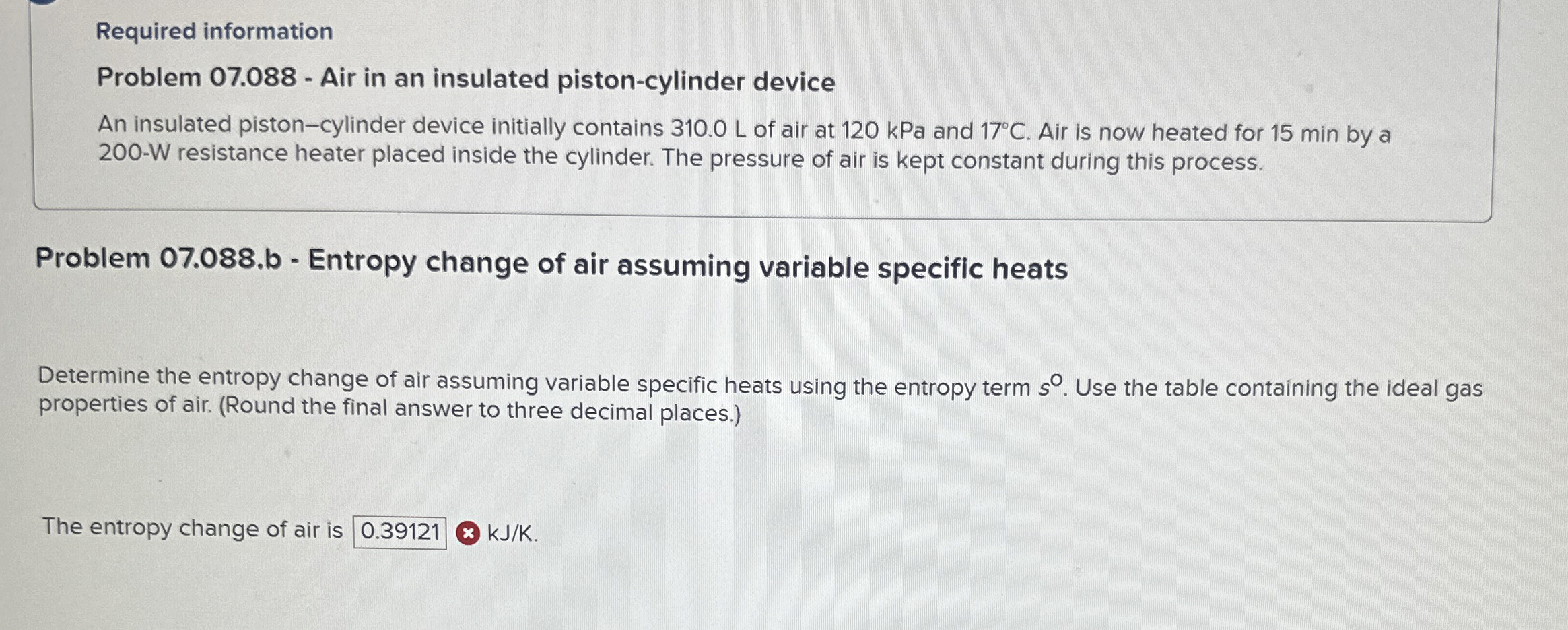 Solved Required informationProblem 07.088 - ﻿Air in an | Chegg.com