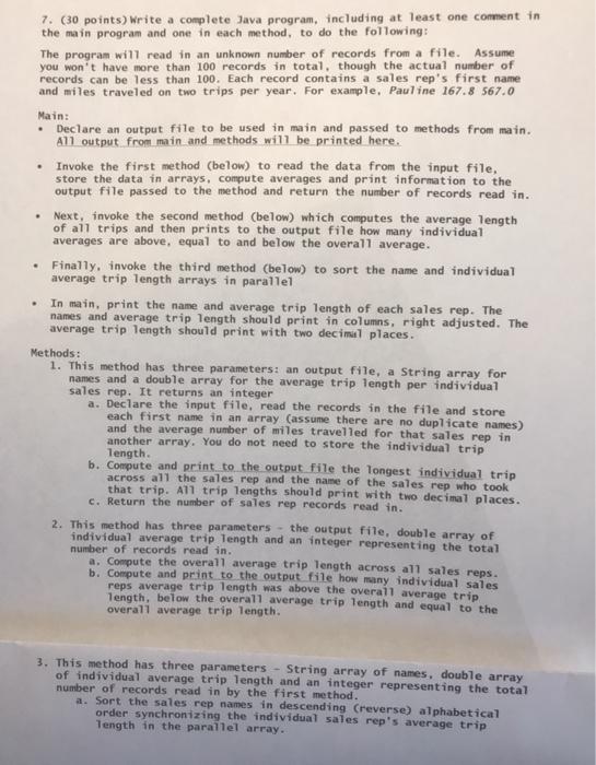 Solved 7. (30 points) Write a complete Java program, | Chegg.com