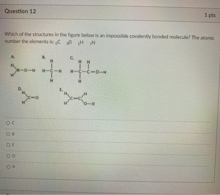 Solved Question 12 1 pts Which of the structures in the | Chegg.com