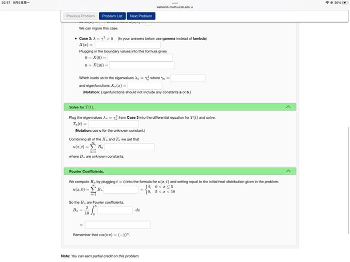Solved We will solve the heat equation ut=4uxx,0 | Chegg.com