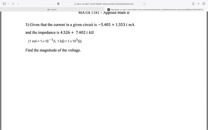 Solved 3) Given that the current in a given circuit is | Chegg.com