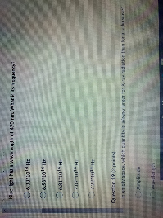 Solved Blue light has a wavelength of 470 nm. What is its | Chegg.com