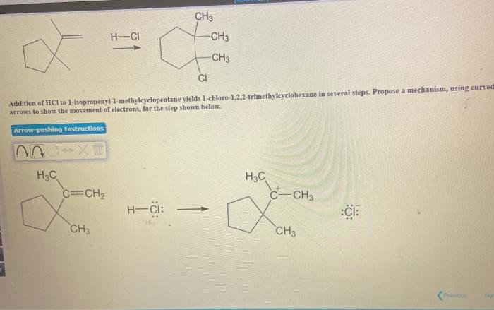 Solved H-CI Ha w CH3 -CH3 -CH3 CI Addition of HCl to | Chegg.com