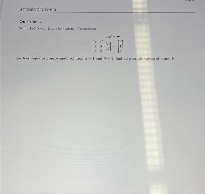 Solved Question 4 (5 marks) Given that the system of | Chegg.com