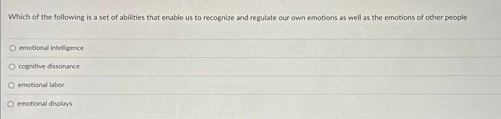 Solved Which of the following is a set of abilities that | Chegg.com