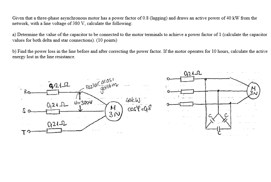 Solved Given that a three-phase asynchronous motor has a | Chegg.com