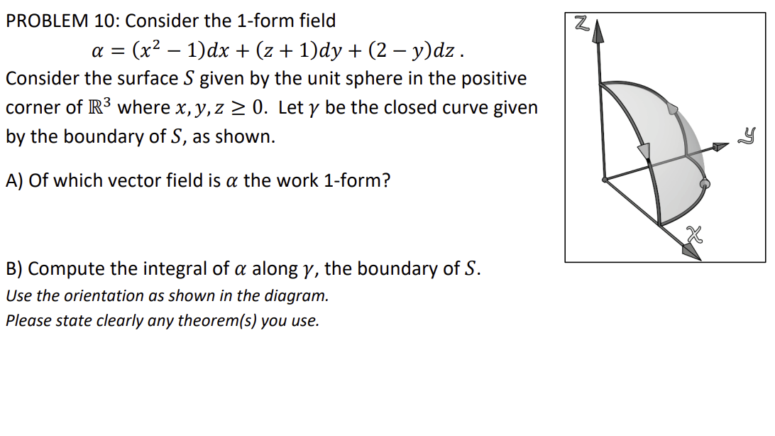 Solved PROBLEM 10: Consider the 1-form | Chegg.com