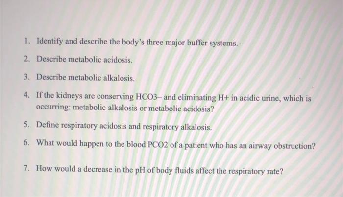 Solved 1. Identify and describe the body's three major | Chegg.com