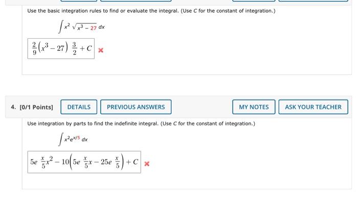 Solved Use the basic integration rules to find or evaluate | Chegg.com