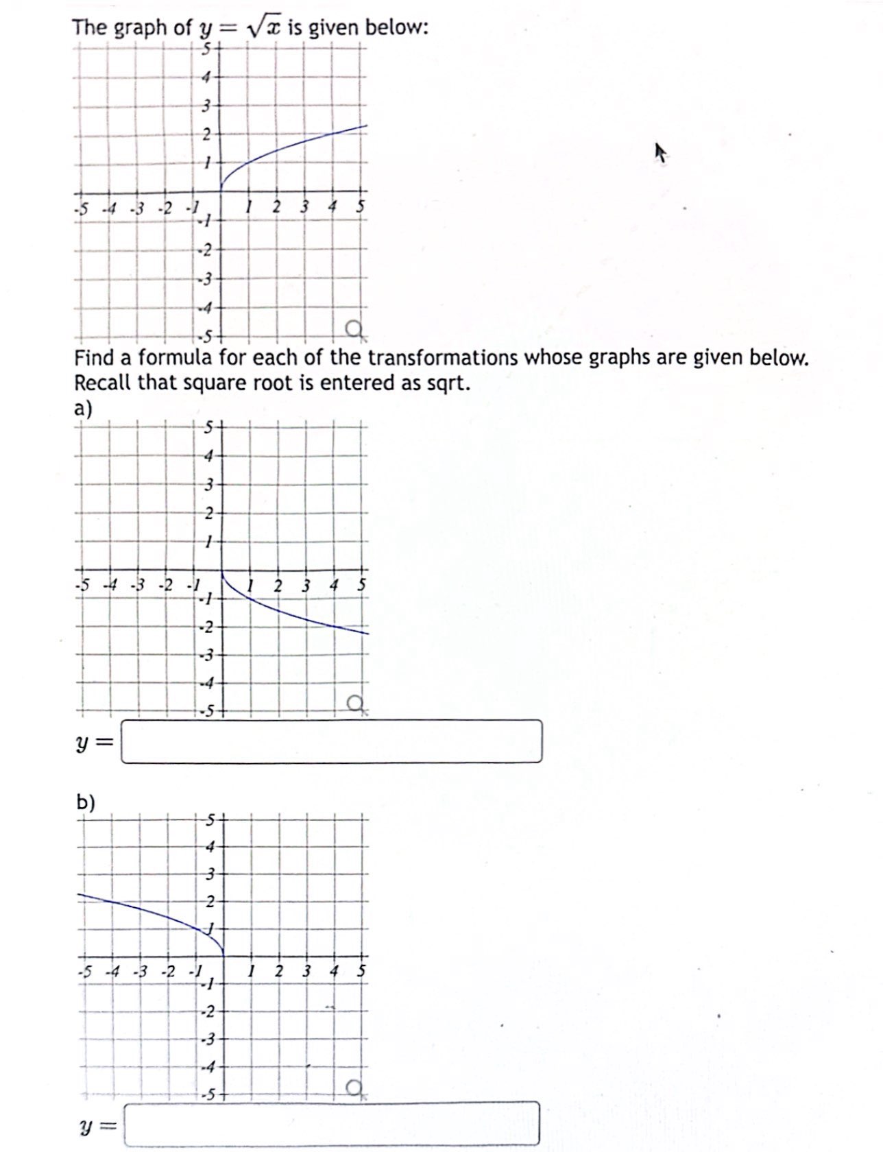 Solved Find A Formula For Each Of The Transformations Whose