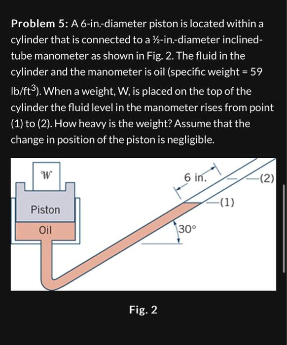 Solved Problem 4: A U-tube manometer is connected to a | Chegg.com