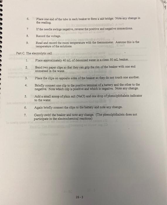 Solved Experimental Procedure: Part A .Oxidation-reduction | Chegg.com