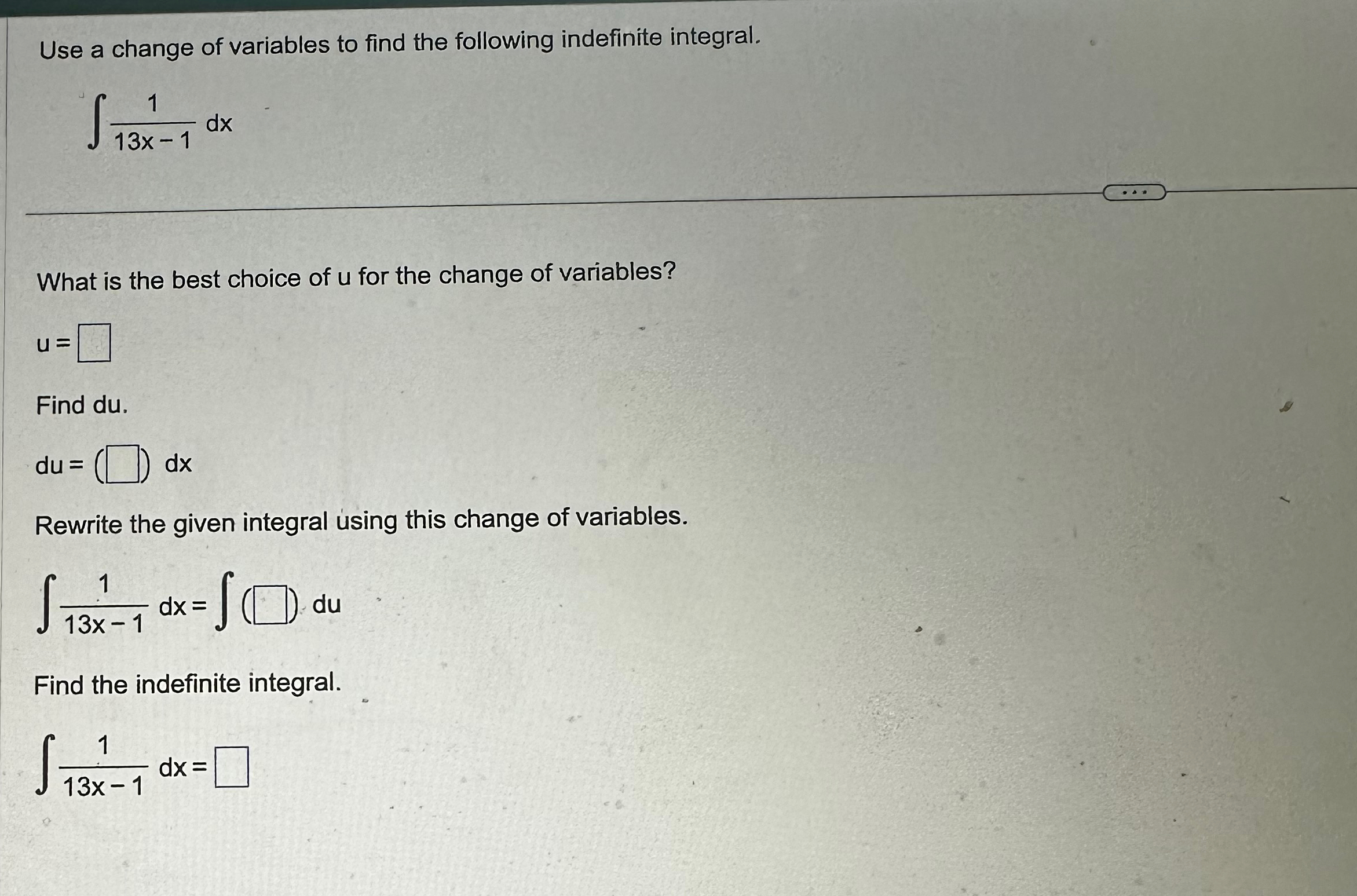 Solved Use a change of variables to find the following | Chegg.com