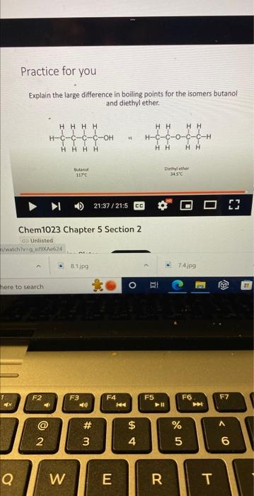 Solved Explain the large difference in boiling points for | Chegg.com