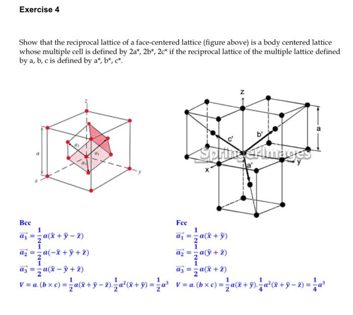 Solved Show that the reciprocal lattice of a face-centered | Chegg.com