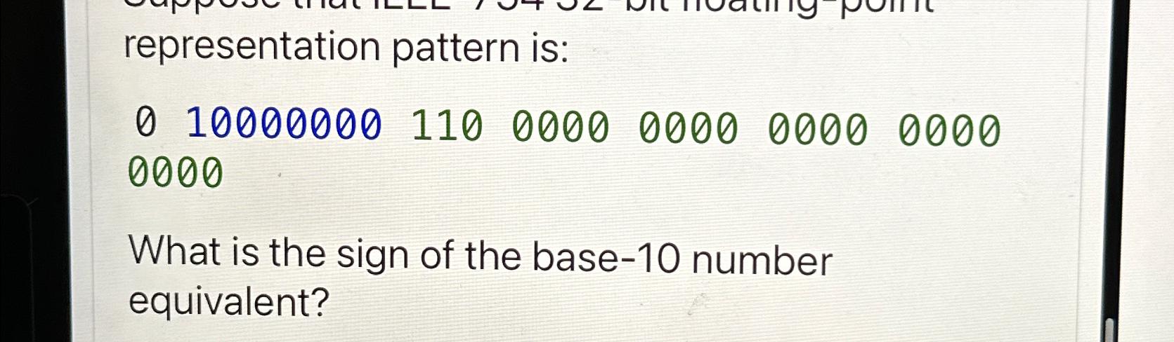 Solved representation pattern | Chegg.com
