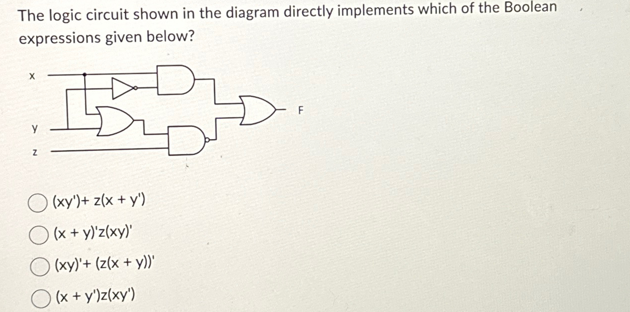 Solved The logic circuit shown in the diagram directly | Chegg.com