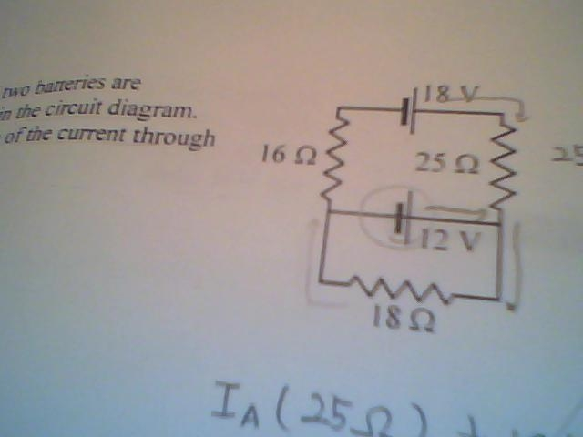 Solved Three resistors and two batteries are connected as | Chegg.com