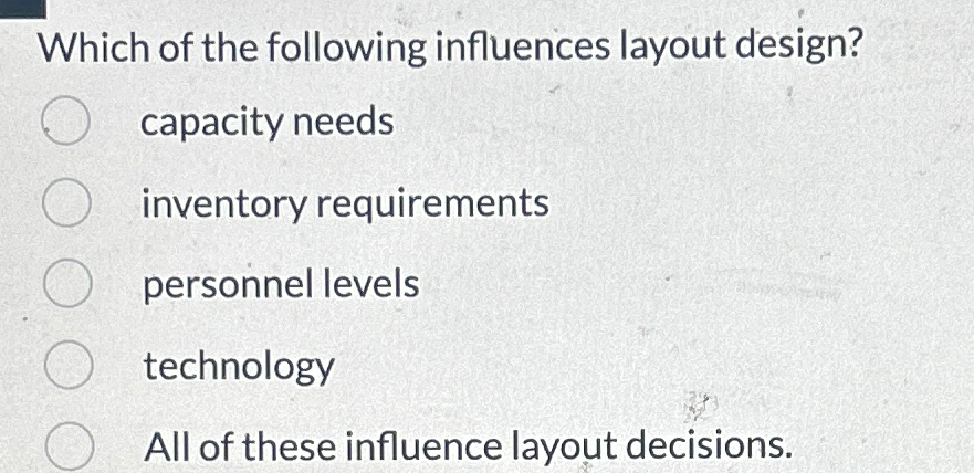 Solved Which of the following influences layout | Chegg.com