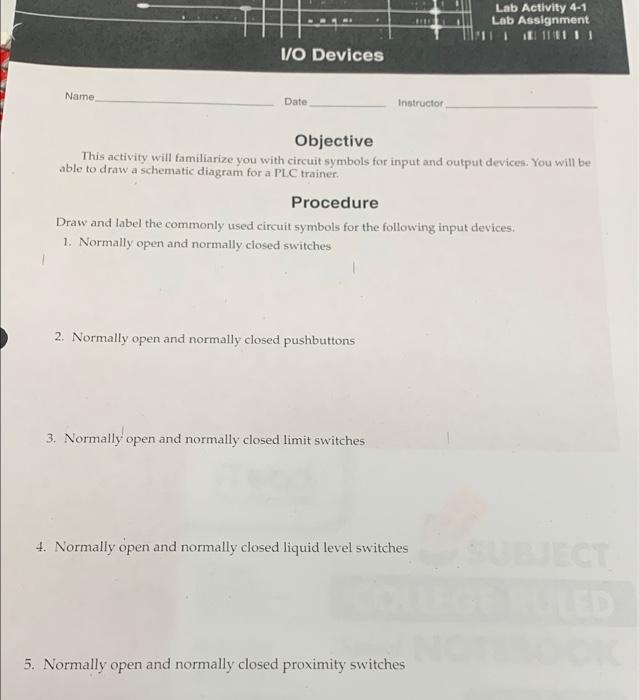 Solved Lab Activity 4-1 Lab Assignment דוד' VO Devices Name | Chegg.com