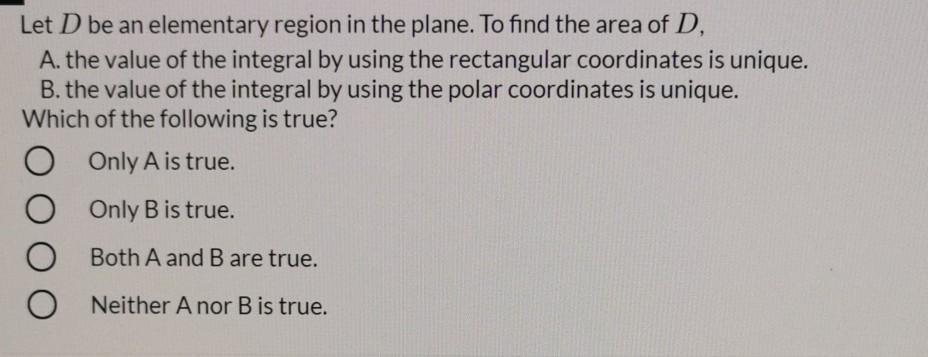 Solved Let D be an elementary region in the plane. To find | Chegg.com