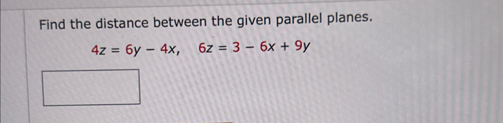 Solved Find the distance between the given parallel | Chegg.com