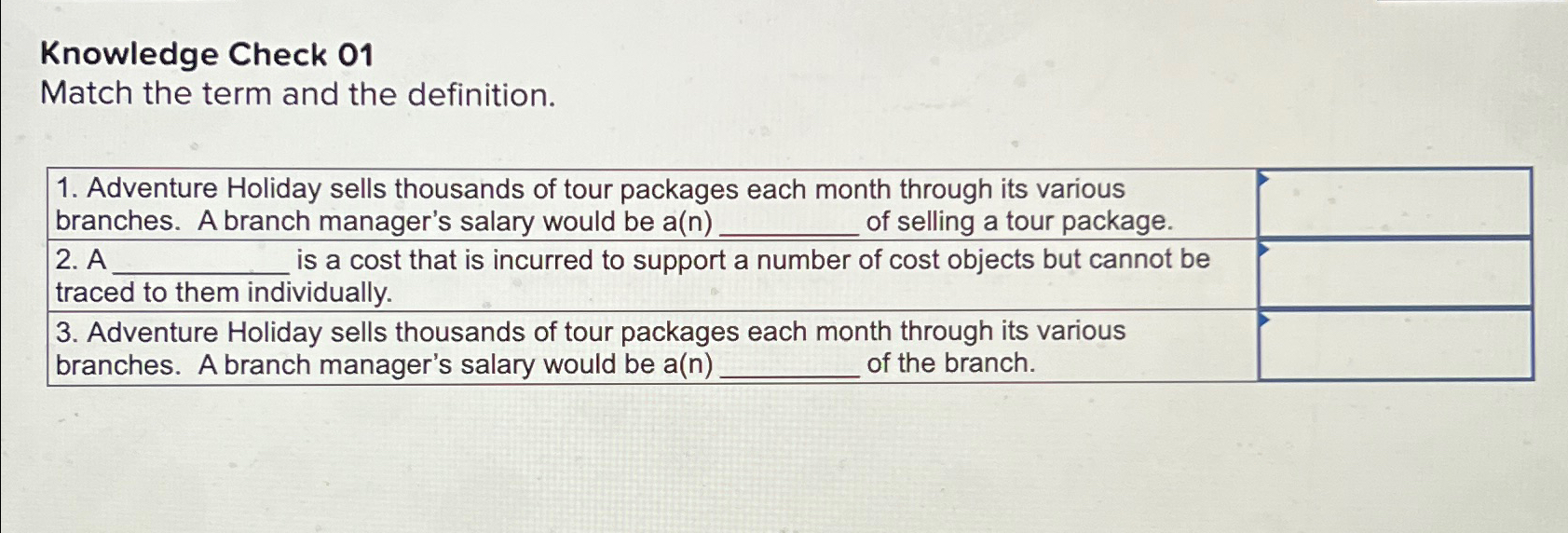 Solved Knowledge Check 01Match the term and the | Chegg.com