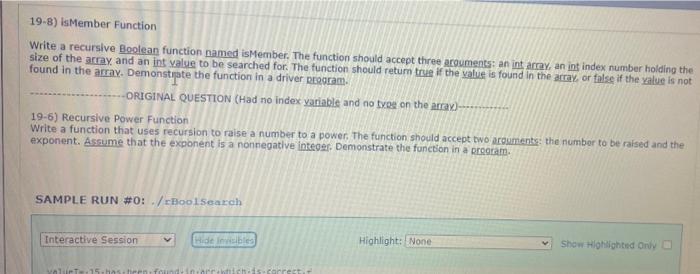 19 8 Is Member Function Write A Recursive Boolean