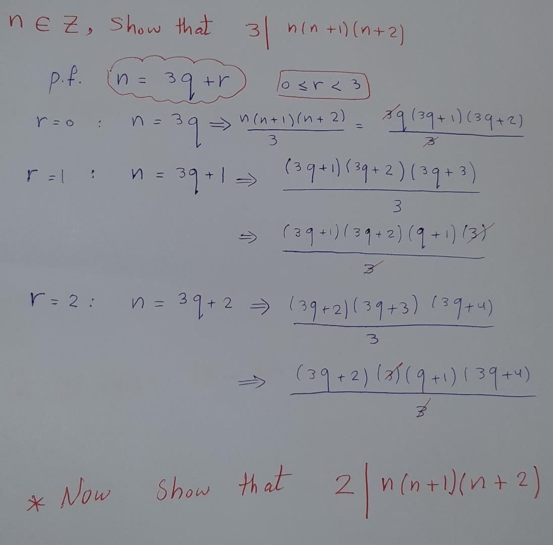 Solved Number Theory Question + show that 2|n(n+1)(2n+1) | Chegg.com