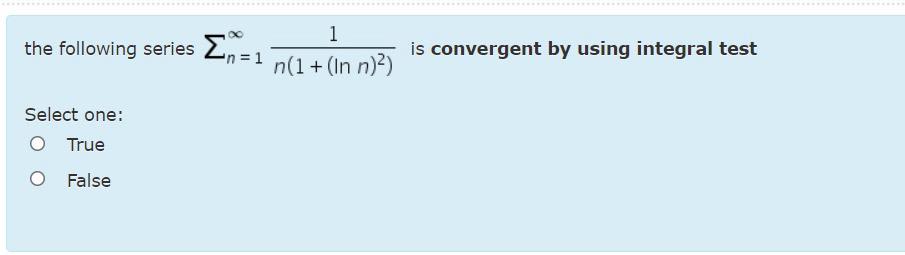 Solved the following series ∑n=1∞1n(1+(lnn)2) ﻿is convergent | Chegg.com