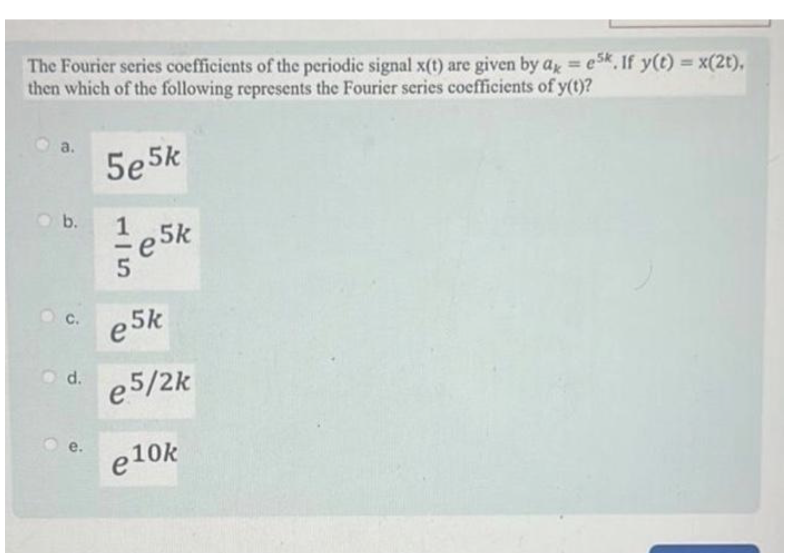 Solved The Fourier series coefficients of the periodic | Chegg.com