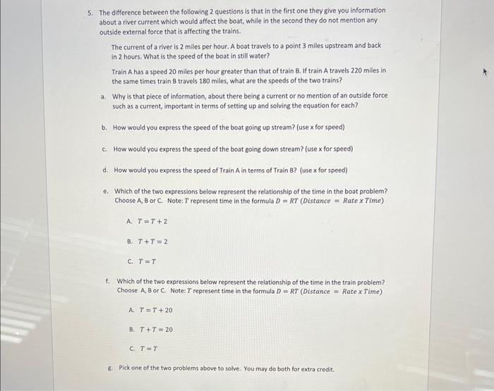 Solved 5. The difference between the following 2 questions | Chegg.com