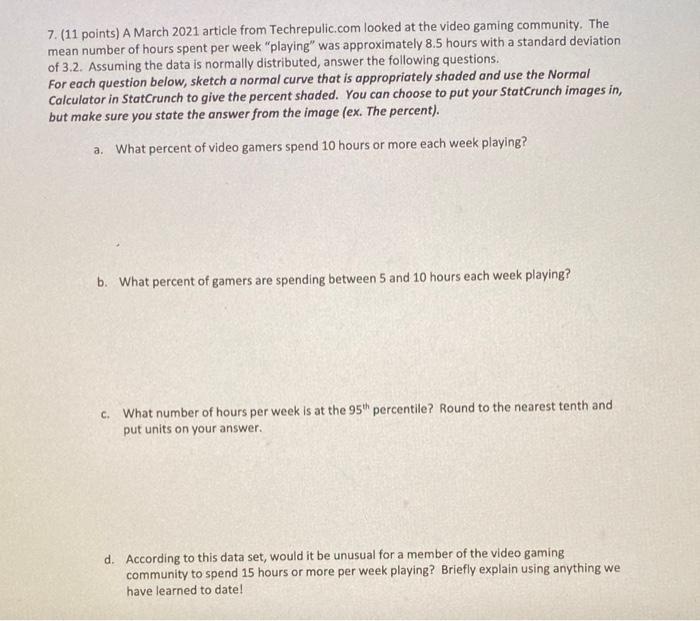 Solved 7. (11 points) A March 2021 article from | Chegg.com