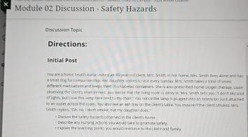 Solved x Module 02 ﻿Discussion - ﻿Safety HazardsDiscuission | Chegg.com