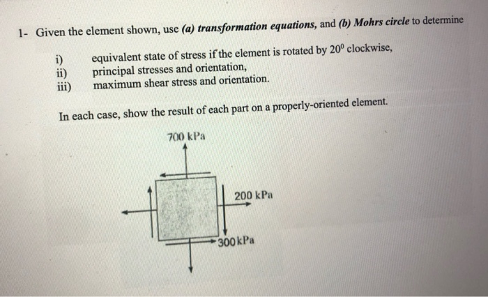 Solved 1- Given the element shown, use (a) transformation | Chegg.com