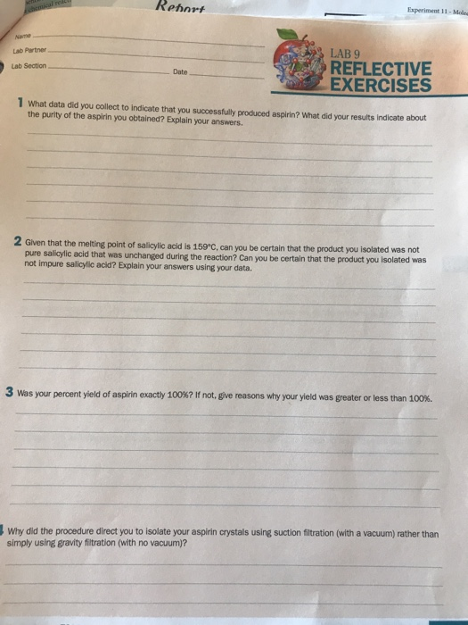 Report Experiment 11. Mole Name Lab Partner Lab | Chegg.com