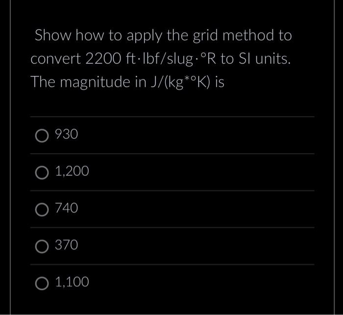 Solved Show how to apply the grid method to convert | Chegg.com