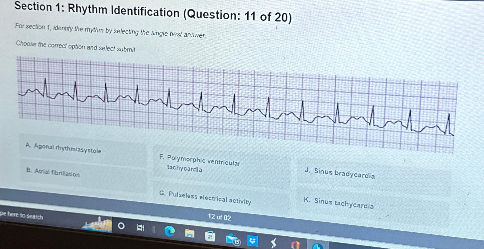 Solved Section 1: Rhythm Identification (Question: 11 ﻿of | Chegg.com