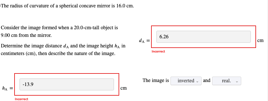 Solved Now consider the image formed when a 20.0-cm-tall | Chegg.com