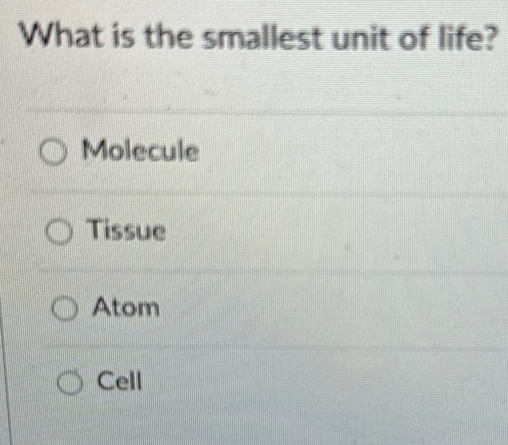 Solved What is the smallest unit of | Chegg.com