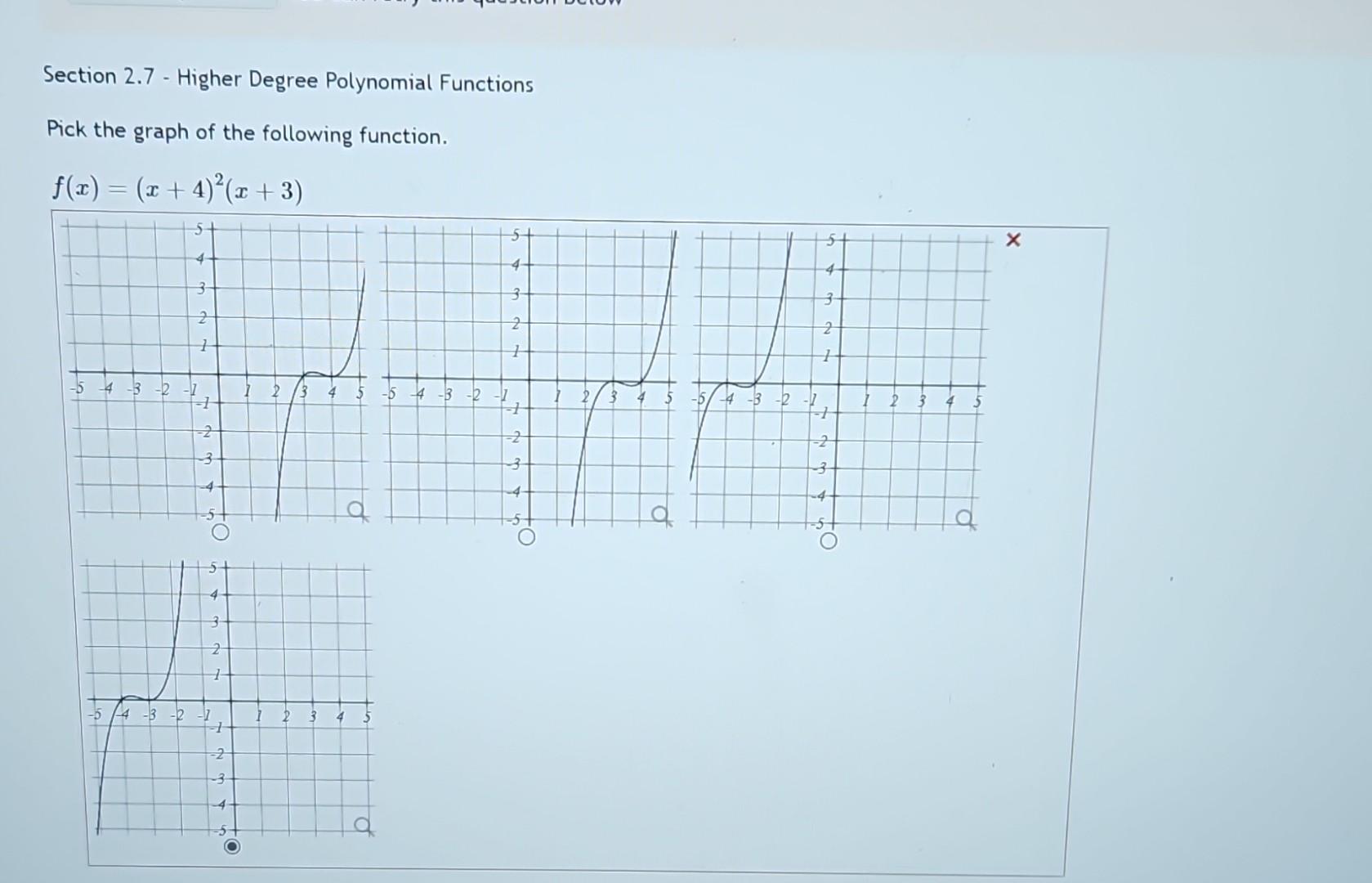 Solved Section 2.7 - Higher Degree Polynomial Functions Pick | Chegg.com