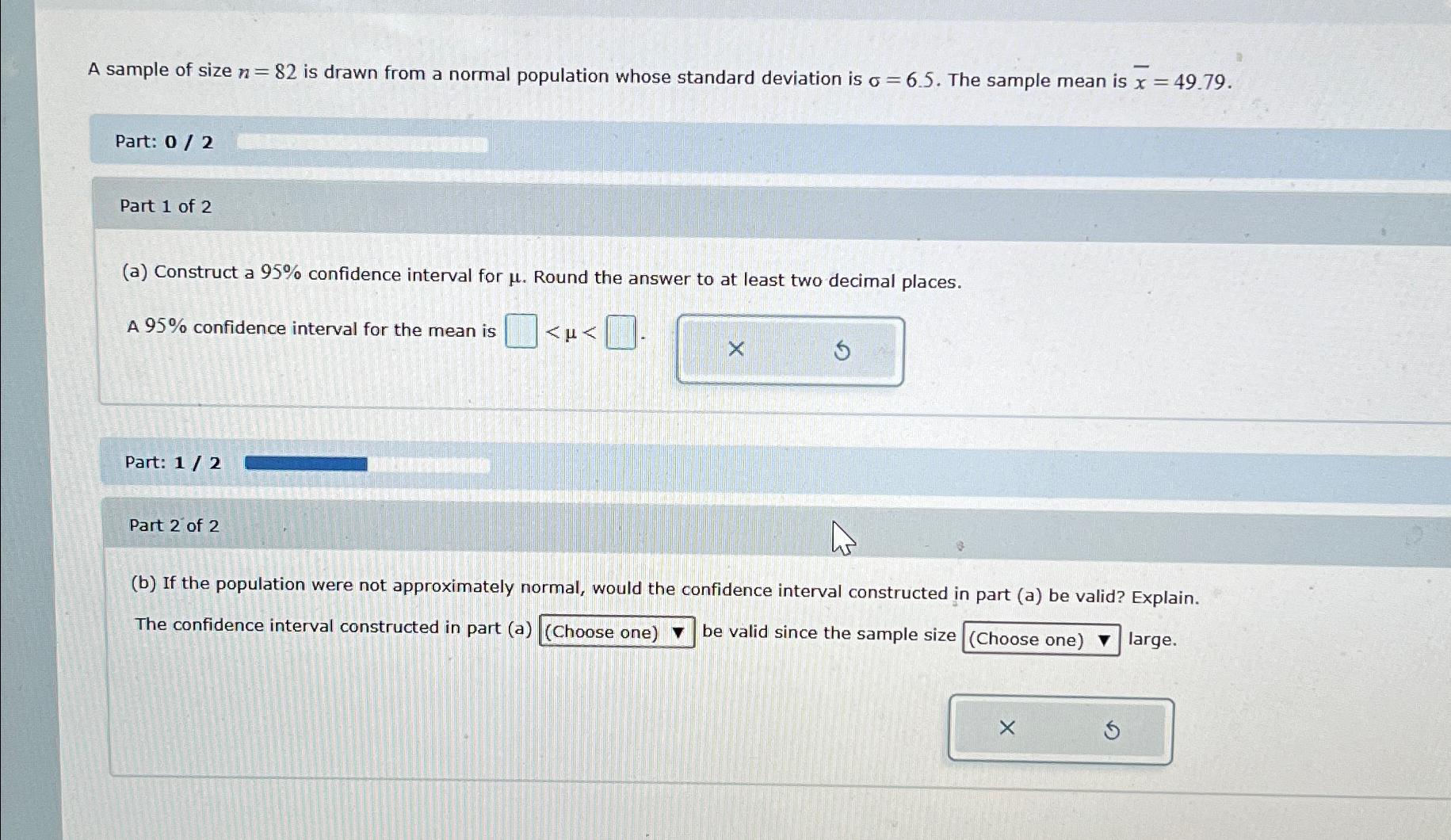Solved PLZ HELP ASAP A sample of size n=82 ﻿is drawn from a | Chegg.com
