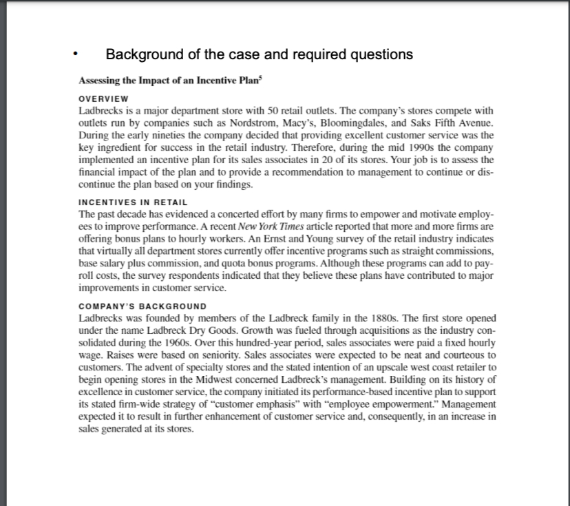 Solved Background of the case and required | Chegg.com