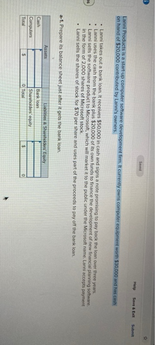 Solved Saved Help Save & Exit Submit Lanni Products is a | Chegg.com