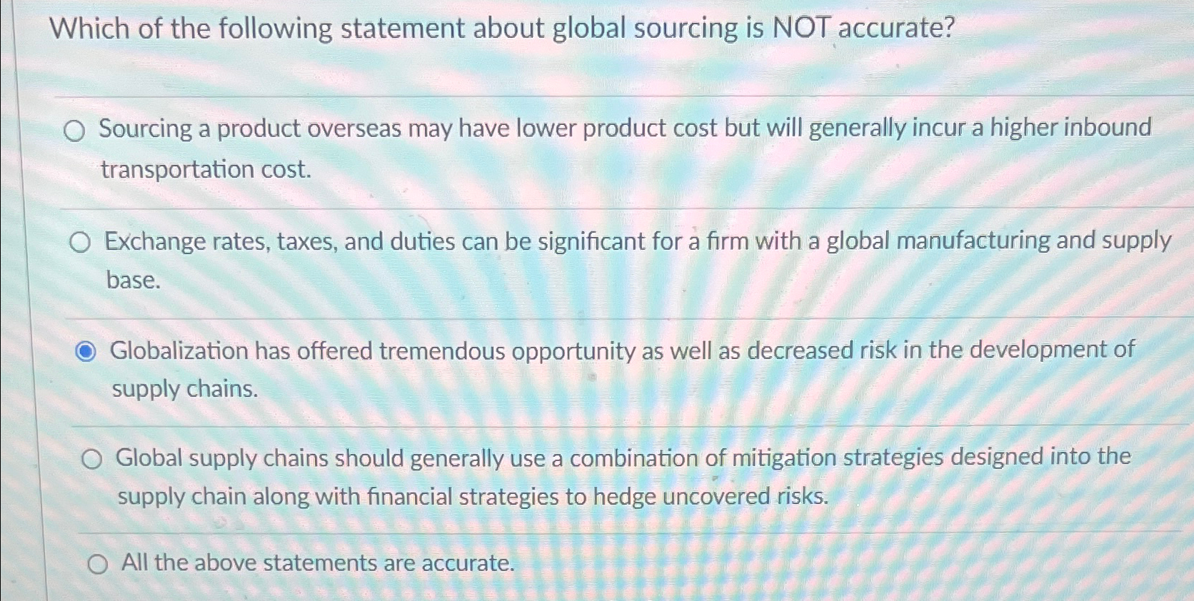 Solved Which of the following statement about global | Chegg.com