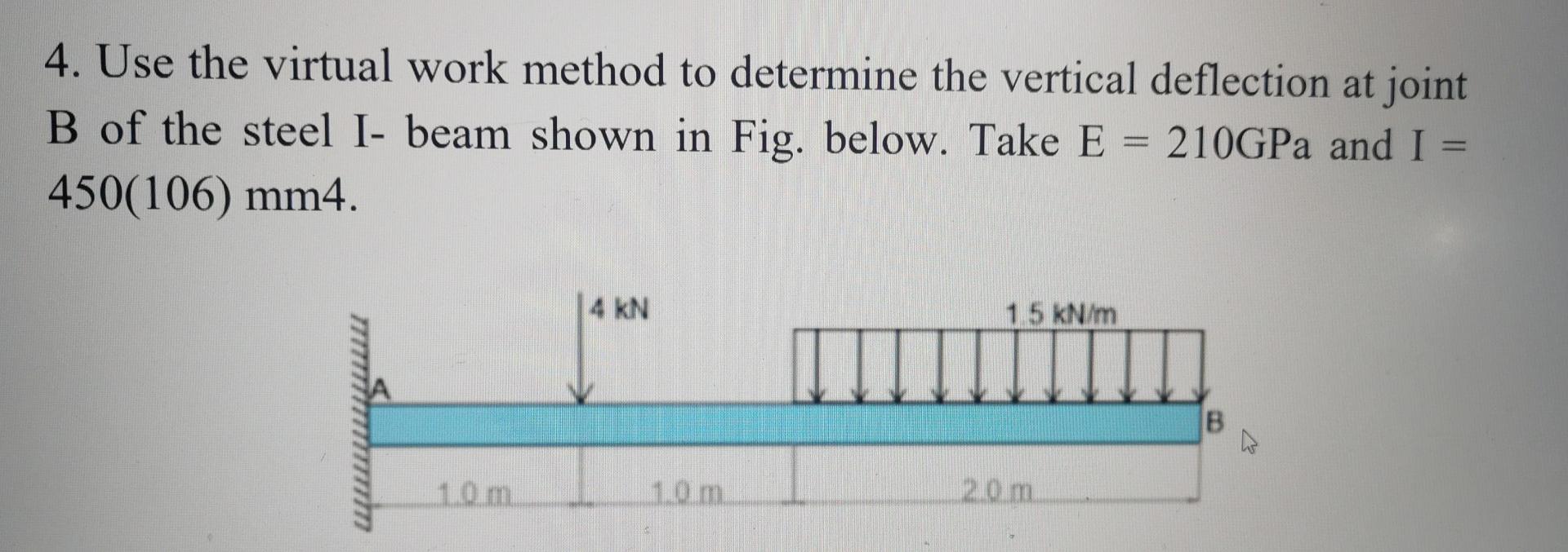 Solved 4. Use the virtual work method to determine the | Chegg.com
