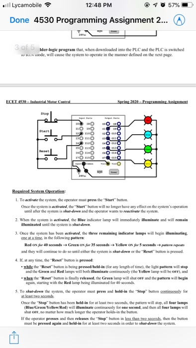 Solved ECET 4530 - Industrial Motor Control Spring 2020 | Chegg.com